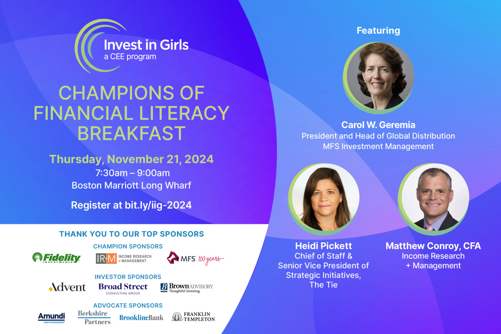 Invest in Girls Champions of Financial Literacy Breakfast - Council for ...