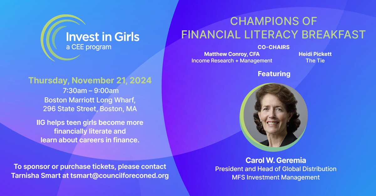 Invest in Girls Champions of Financial Literacy Breakfast - Council for ...